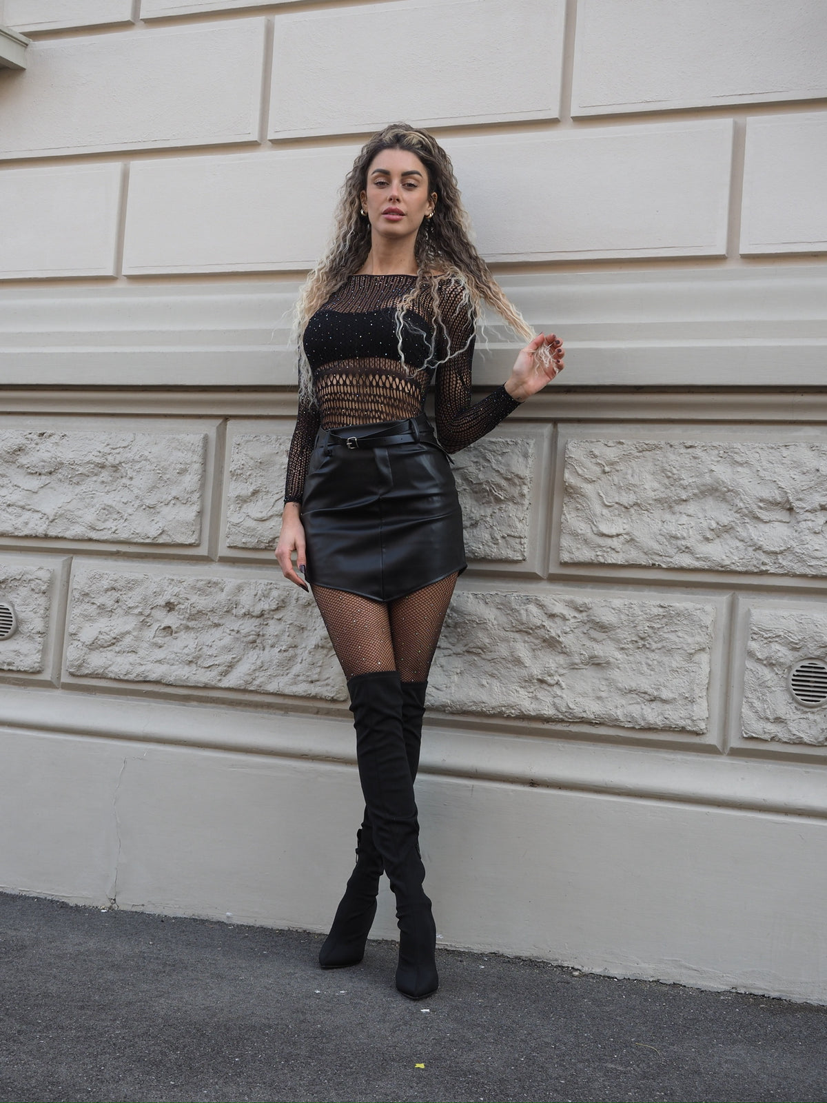 Body a rete con strass – R.a. Boutique