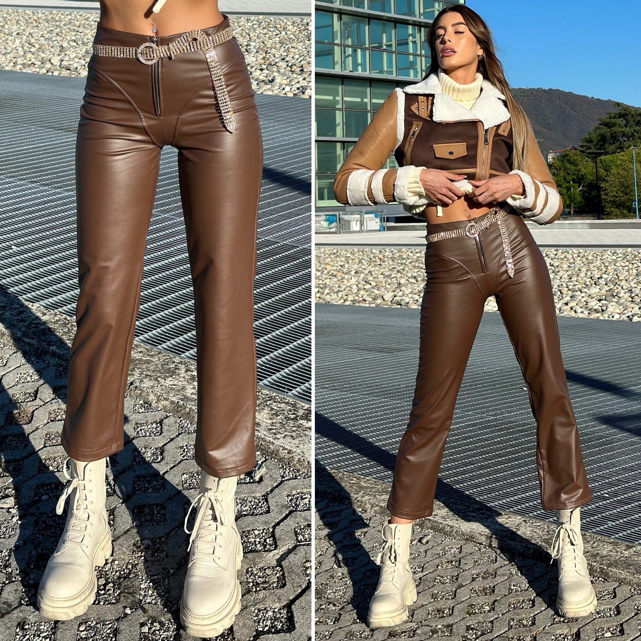 Choco leggings with zip