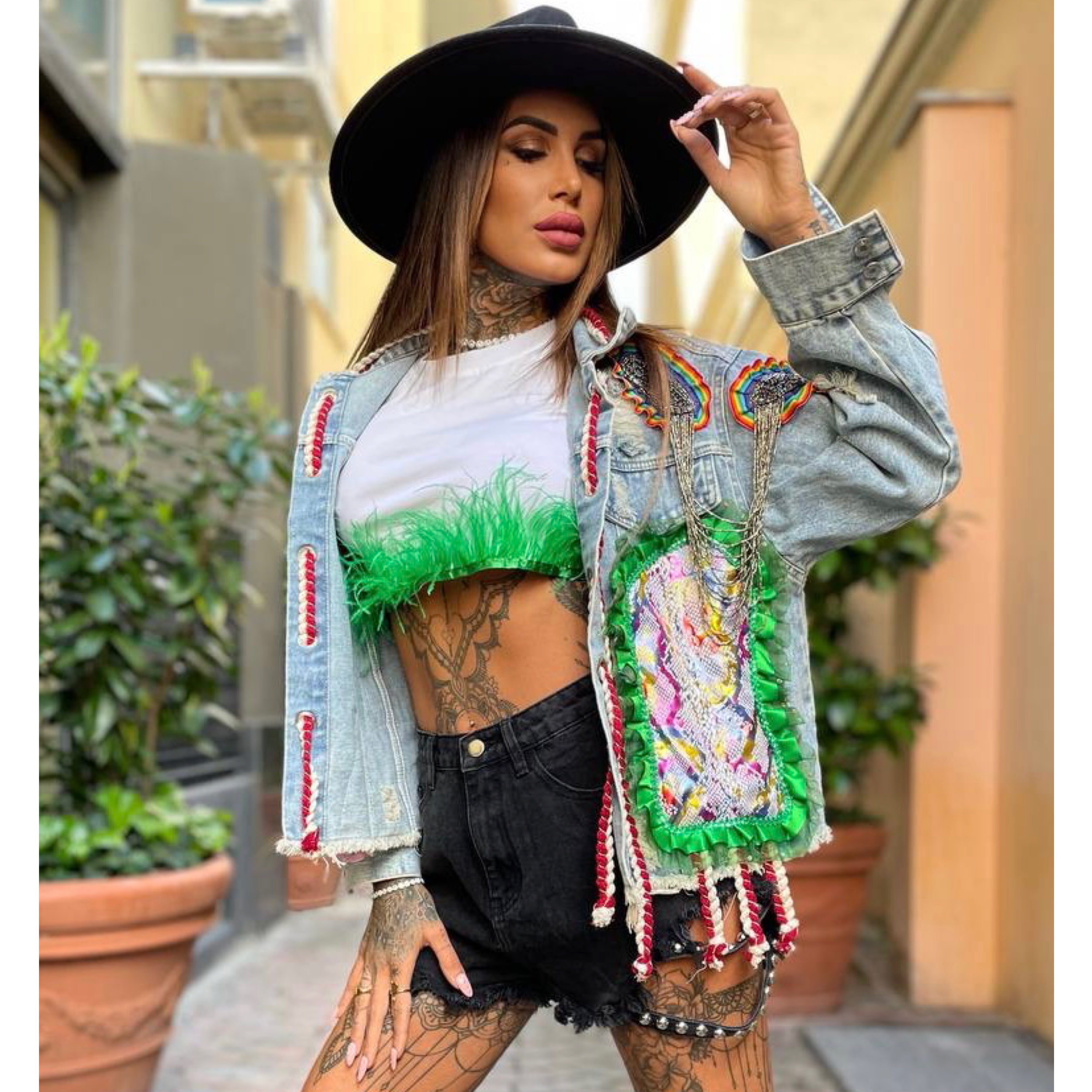 Giaccone di jeans pop | consegna 24/48h